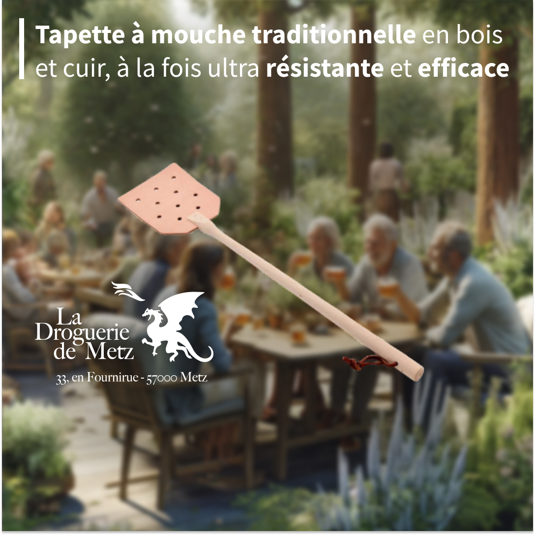 Tapette à mouches bois et cuir